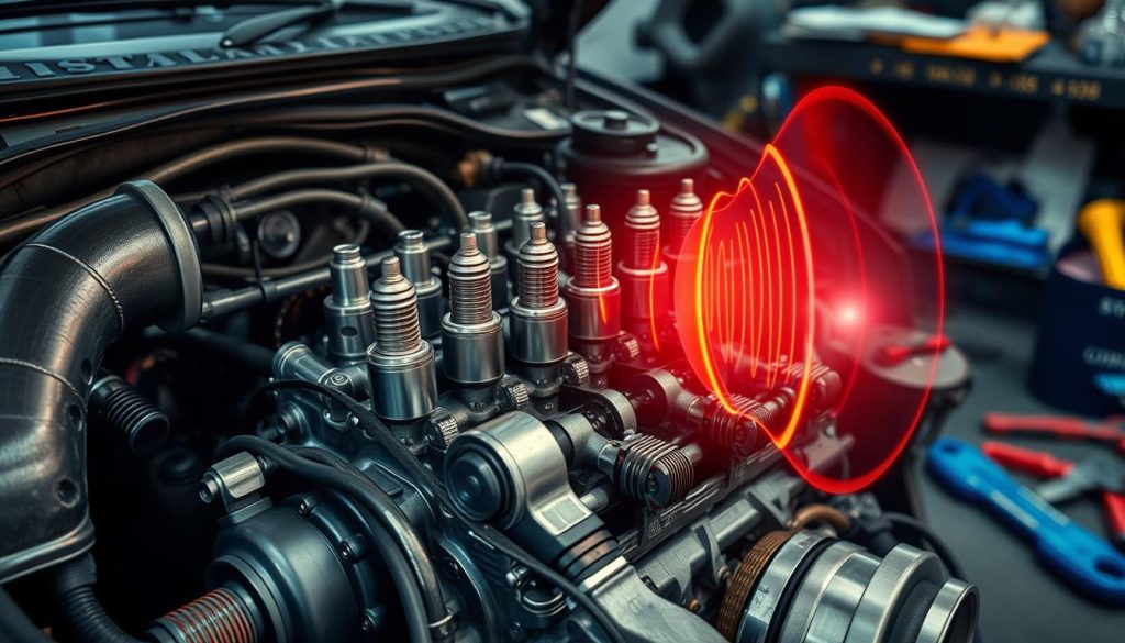 What do the sounds coming from the car engine mean?